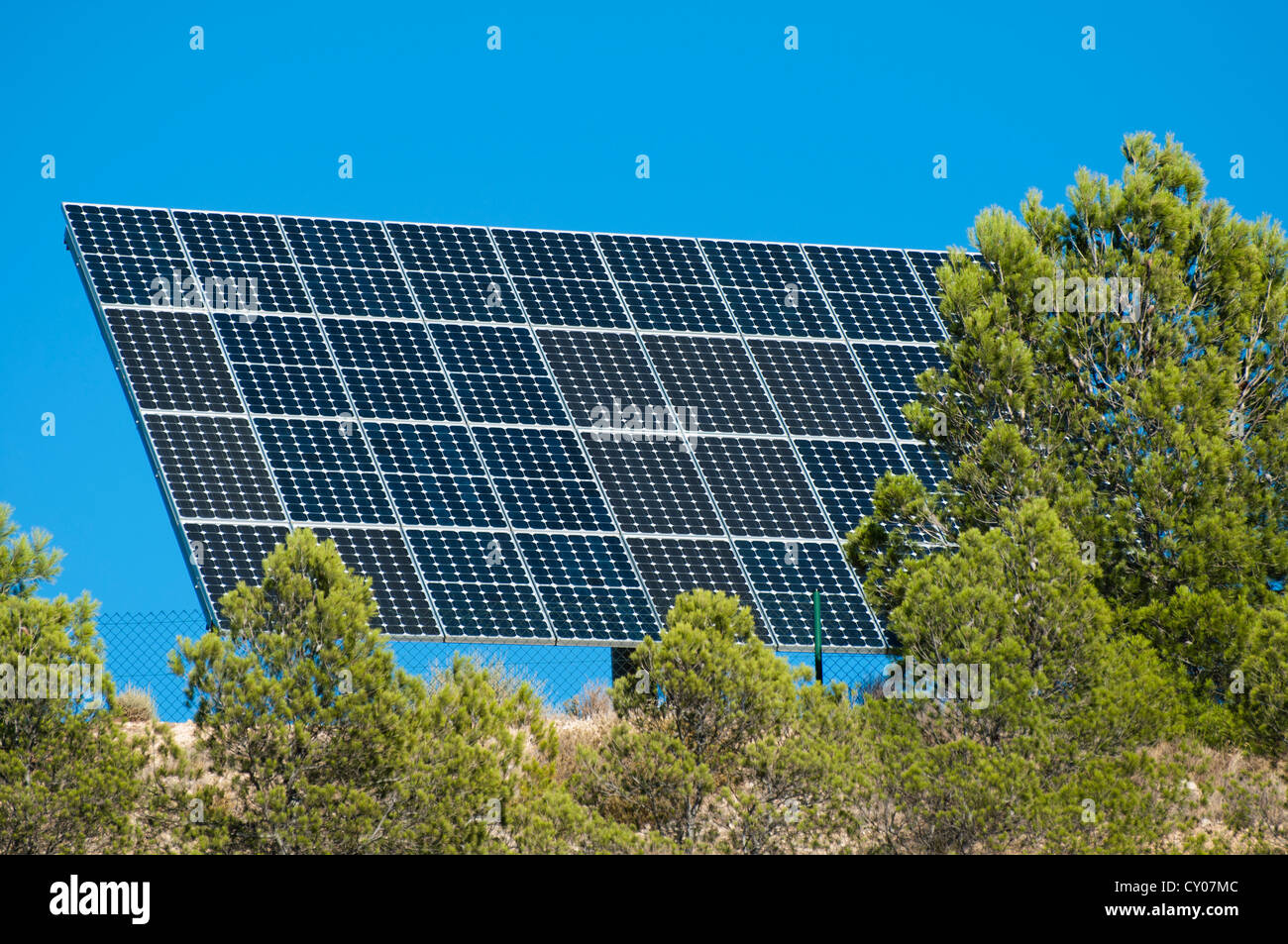 Solar panels on the mountain hill Stock Photo - Alamy
