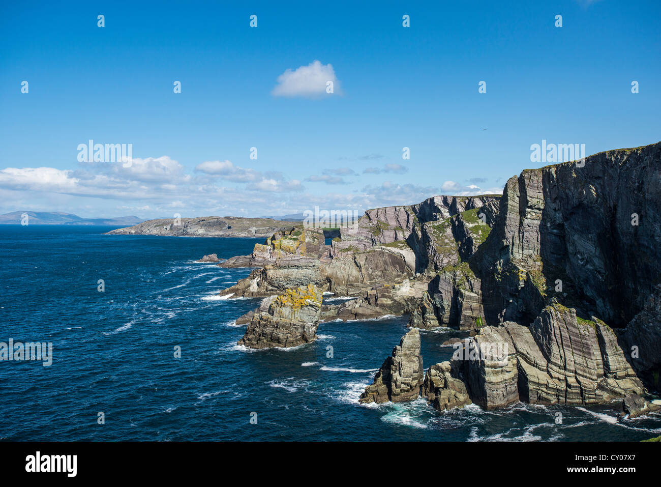 Steep cliffs, Mizen Head, most south-westerly point of Ireland, County ...