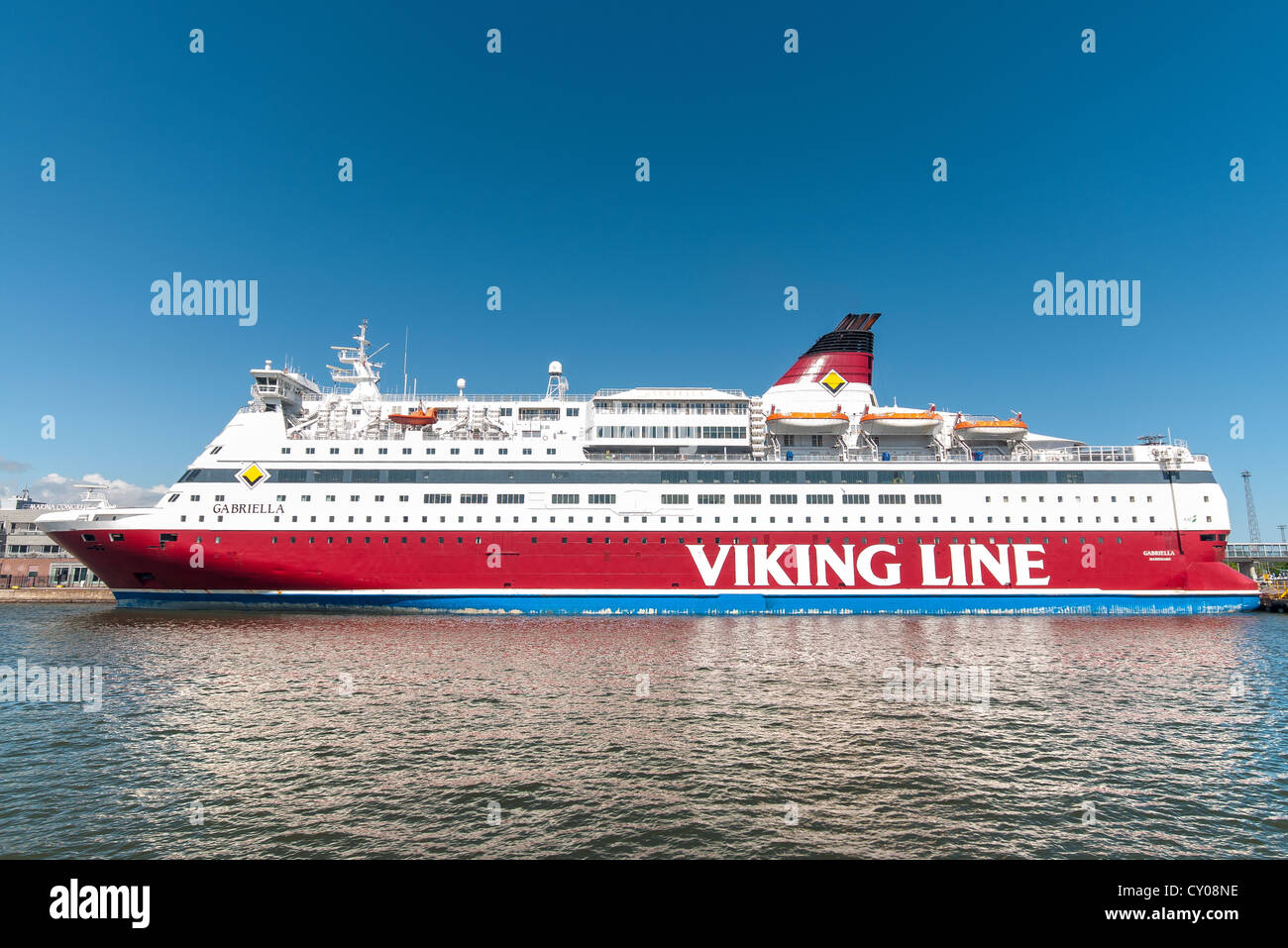Viking Line ferry docked in Helsinki harbour, Helsinki, Finland Stock ...
