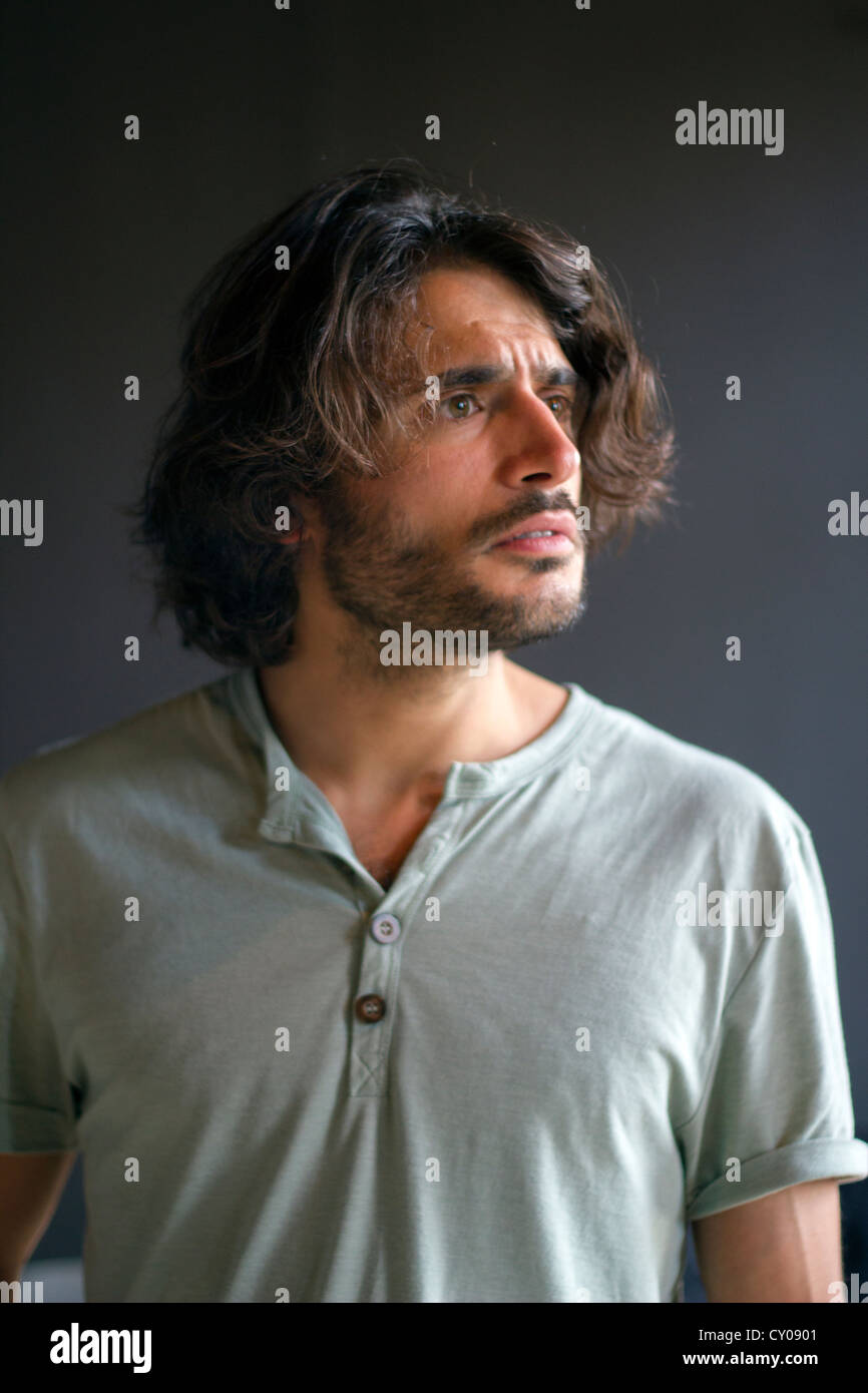 Portrait of actor Marc Elliot in the West End show "TAPE" this is a ...
