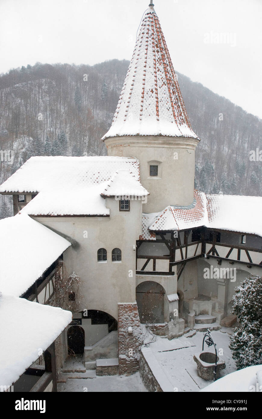 Romania. Transylvania. Bran. Bran Castle, aka Dracula's Castle from the ...