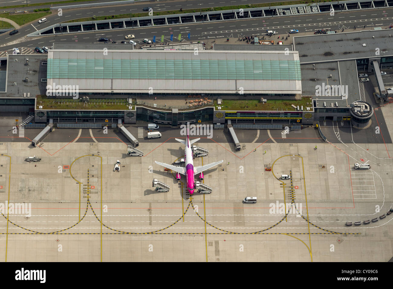 Aerial view, Dortmund Wickede regional airport, Dortmund, Ruhr area ...