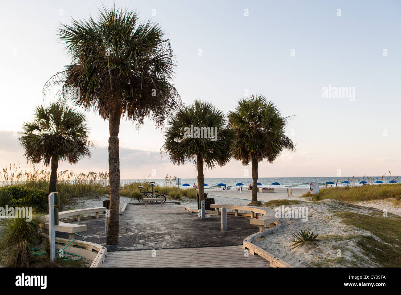 Entrance to Coligny Circle Public Beach on Hilton Head Island, SC Stock ...