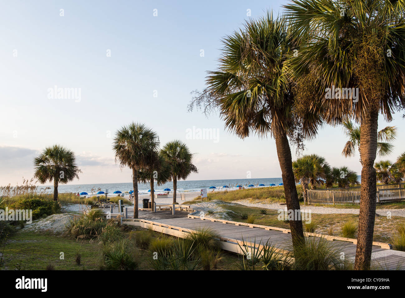 Entrance to Coligny Circle Public Beach on Hilton Head Island, SC Stock ...