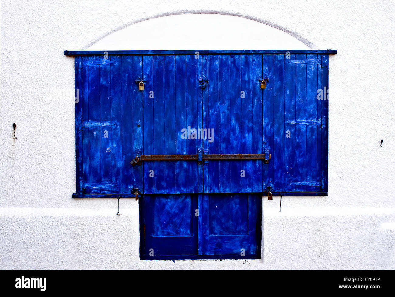 blue Mediterranean style window Stock Photo - Alamy