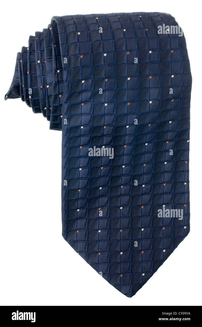 Blue pattern tie isolated on white background Stock Photo - Alamy