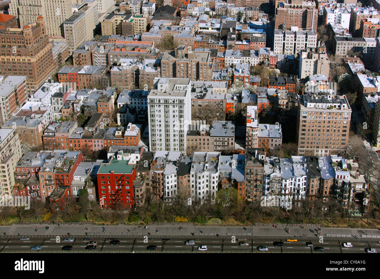 Aerial view, sightseeing flight, Brooklyn-Queens Expressway, Brooklyn ...