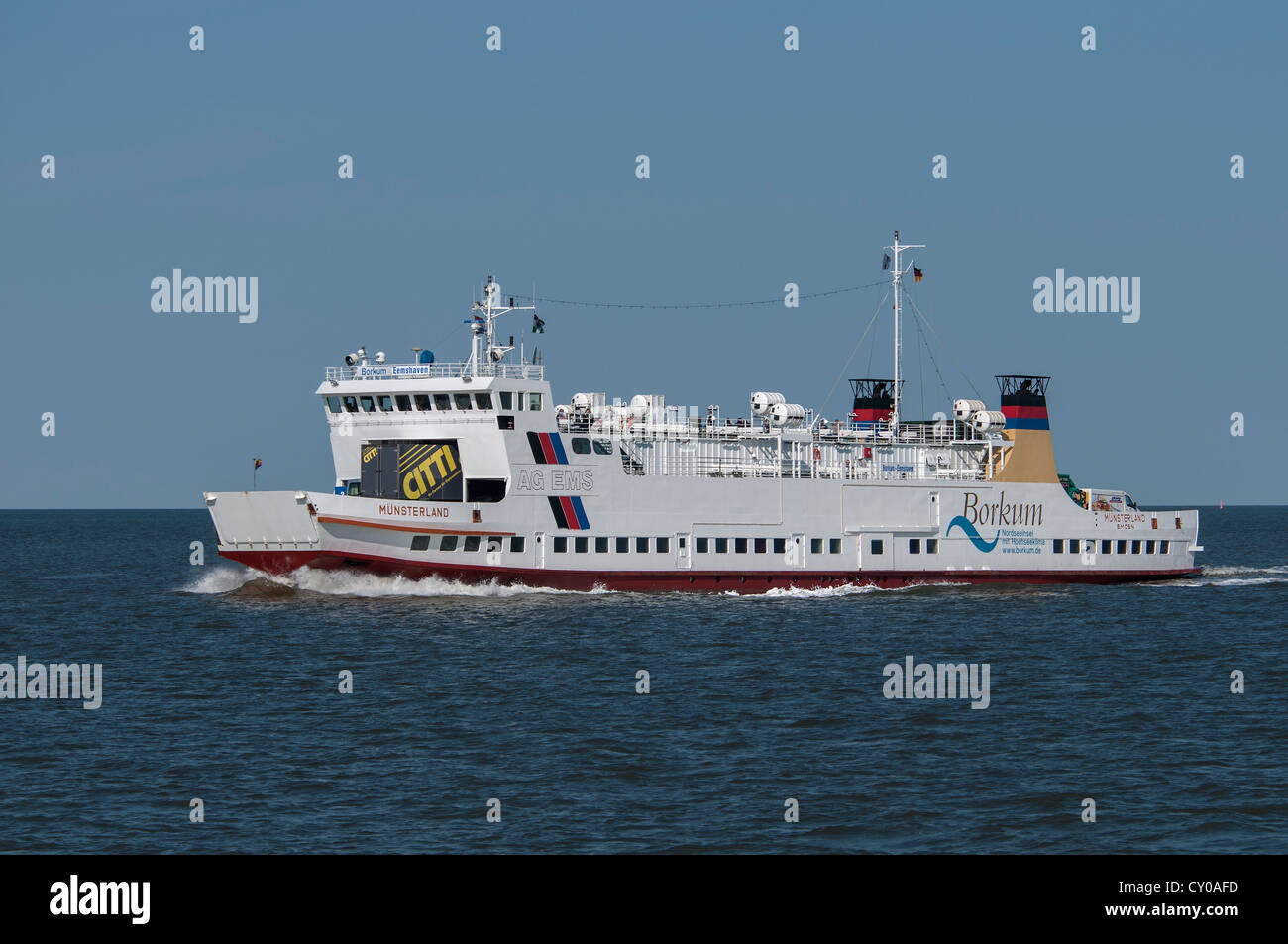 "Muensterland", ferry to the island of Borkum, of Ems AG, route Borkum ...