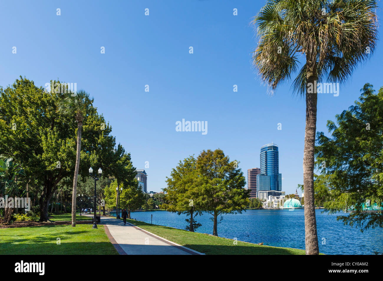 Lake Eola Park in downtown Orlando, Central Florida, USA Stock Photo ...