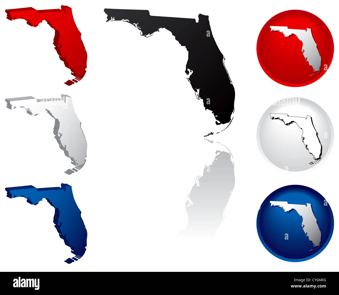 Florida map usa red icon hi-res stock photography and images - Alamy
