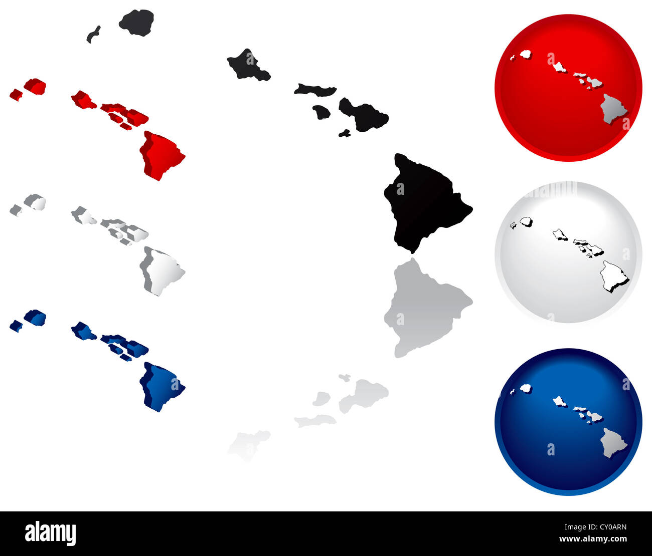 Hawaii state outline blue hi-res stock photography and images - Alamy