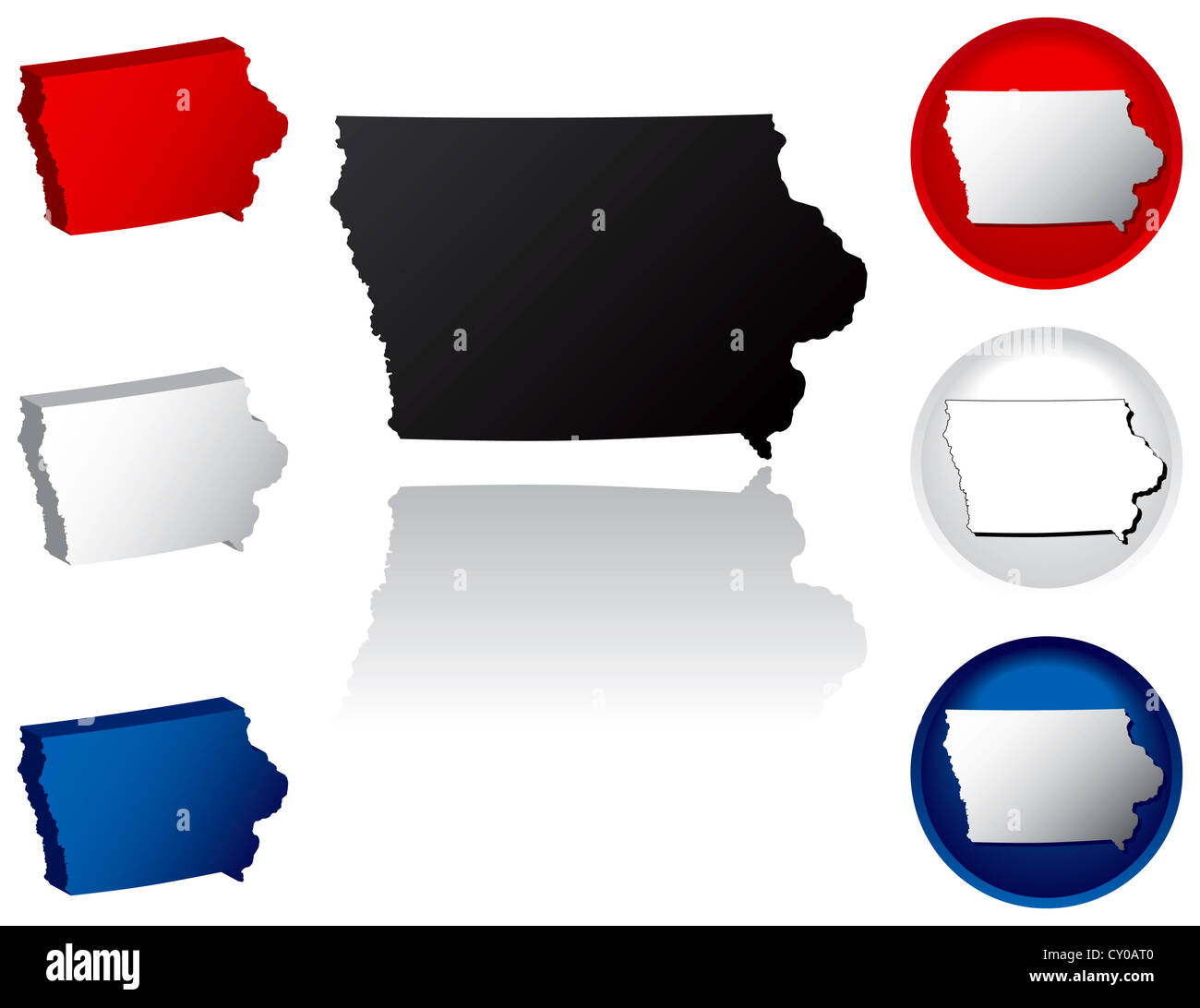 Iowa map outline hi-res stock photography and images - Alamy