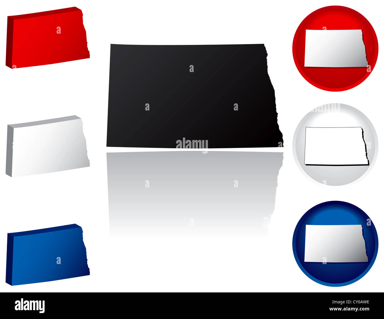 North Dakota Icons Stock Photo - Alamy