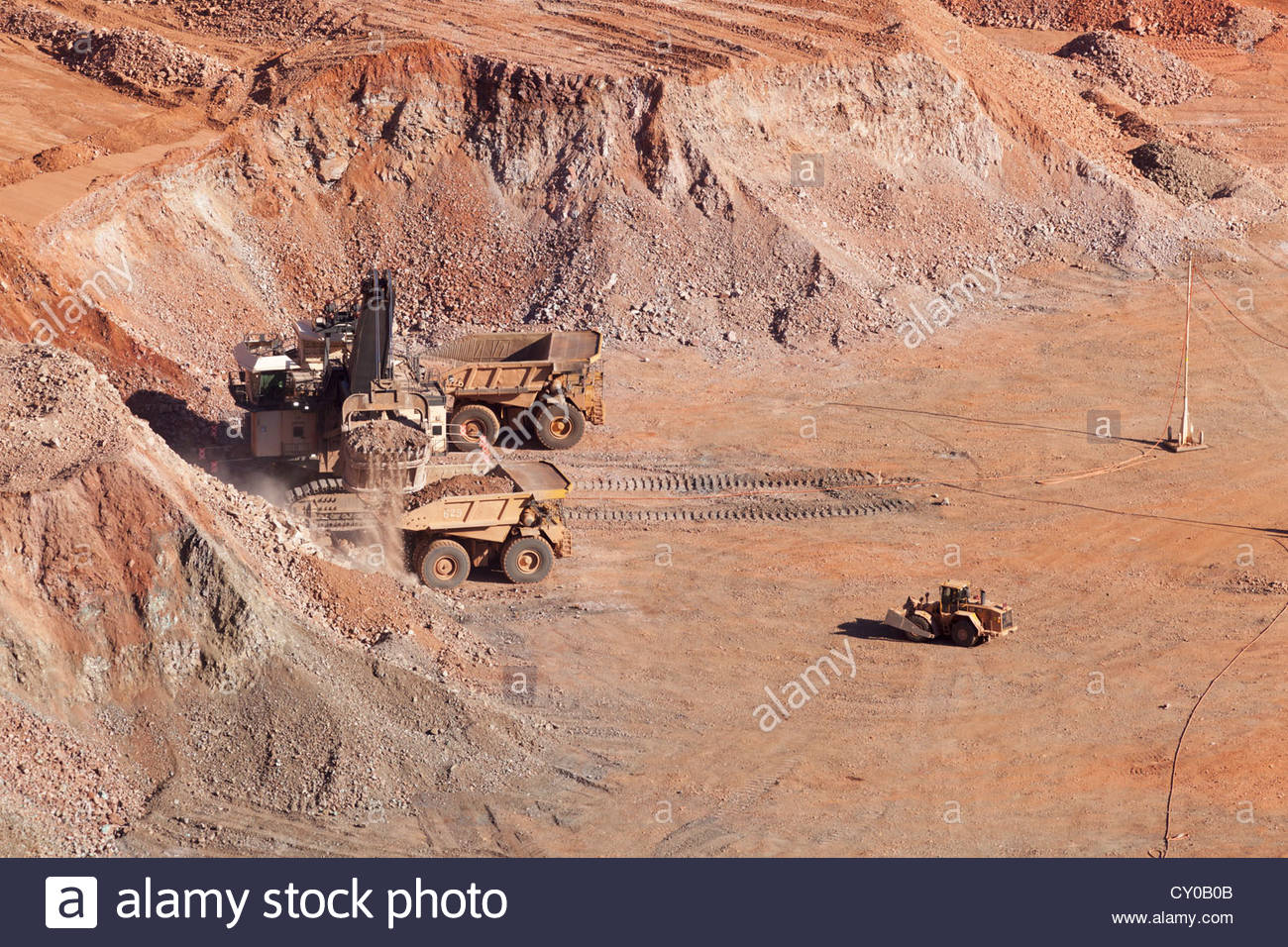 Open Pit Mine Mines Copper Dump Trucks High Resolution Stock ...