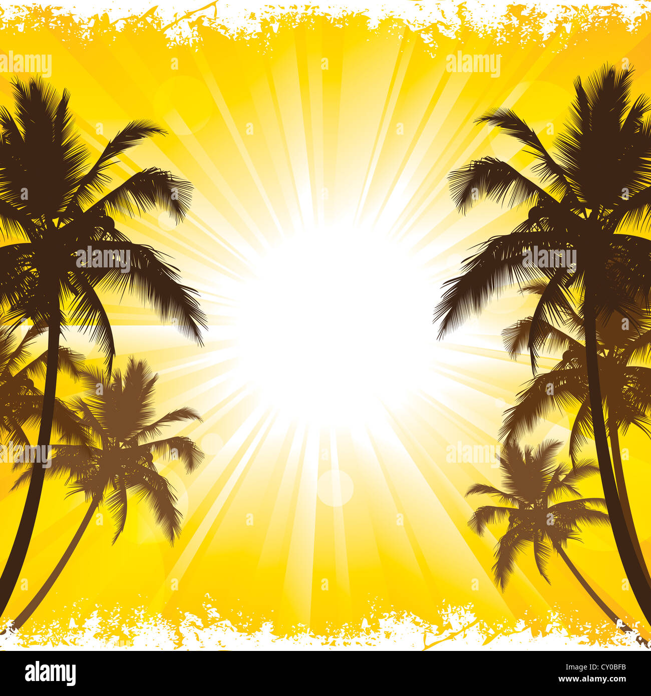 Vector background of tropical beach holiday Stock Photo - Alamy