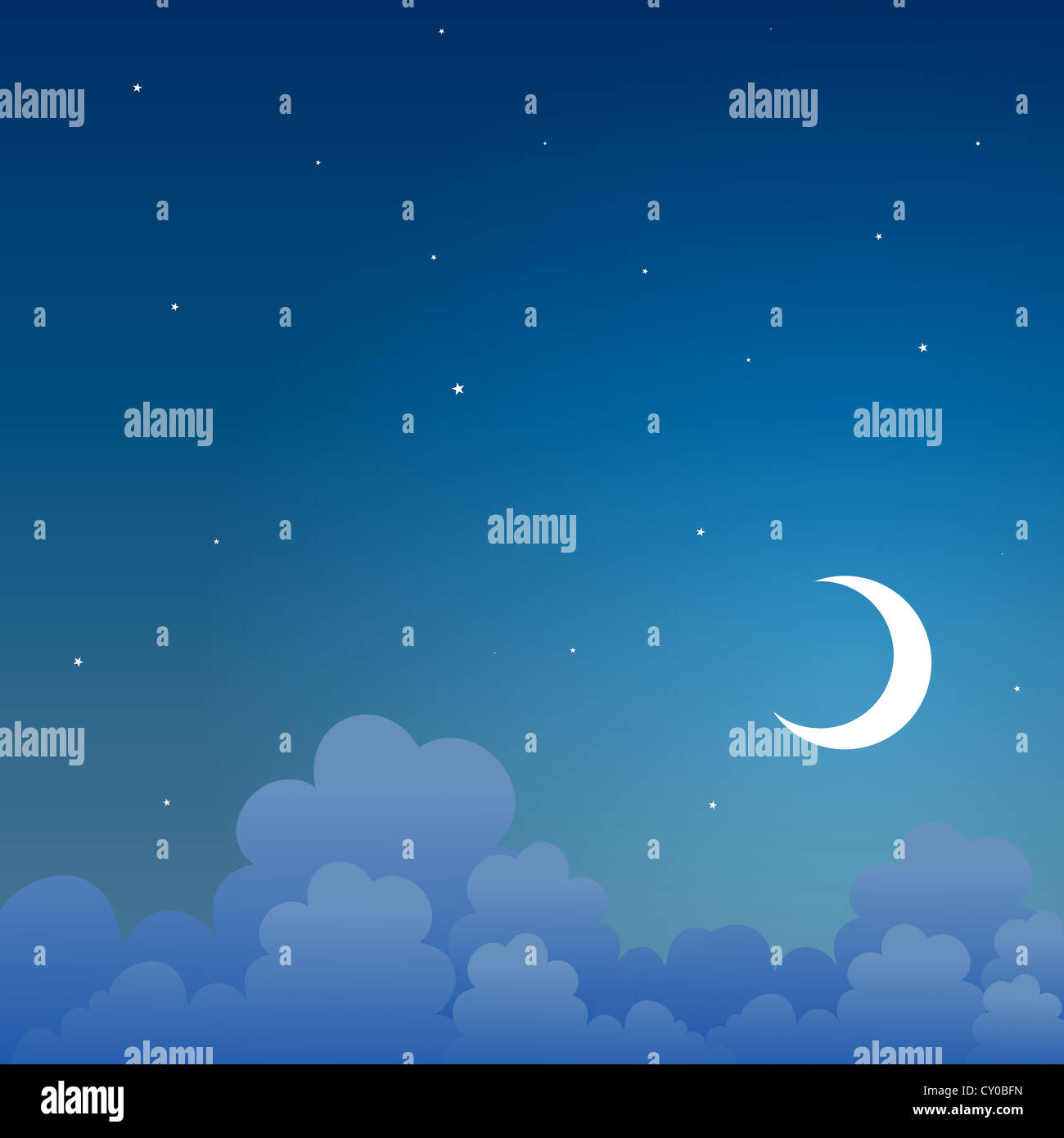 Vector background of a night scene in the sky Stock Photo - Alamy