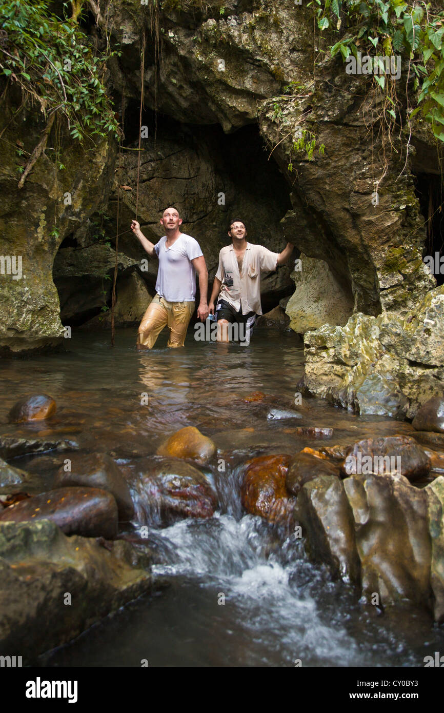 BODHI GARRETT and AUSTIN LOVELL emerge from a water CAVE adventure in ...