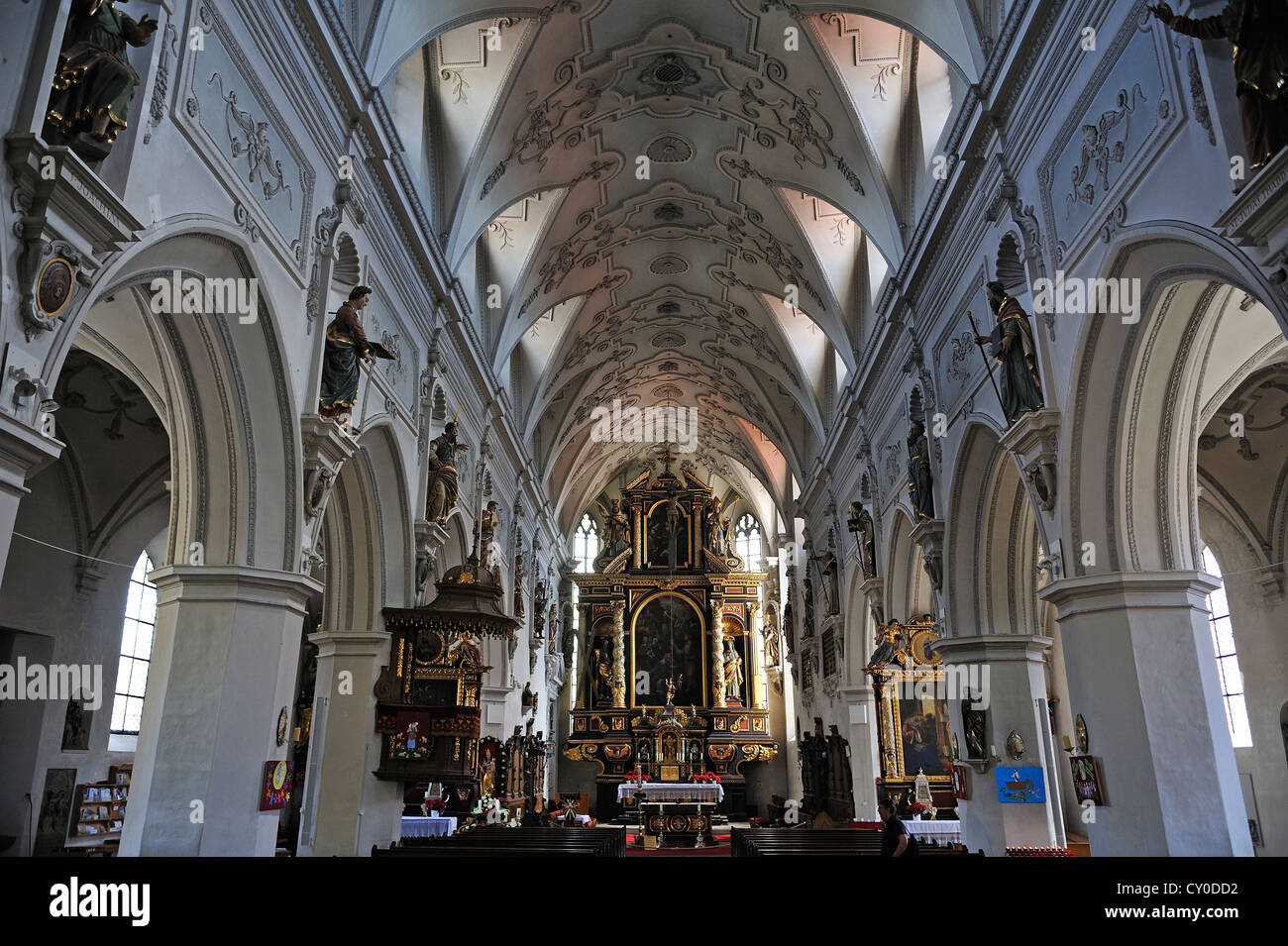 Interior view, altar of the parish church of St. John the Baptist, in ...