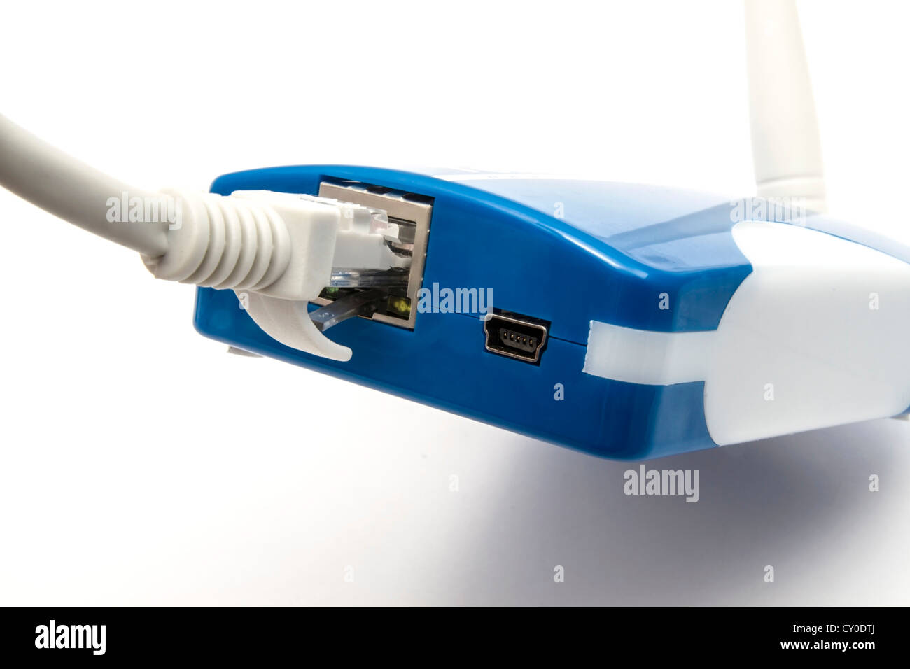 Wireless router closeup on white background Stock Photo - Alamy