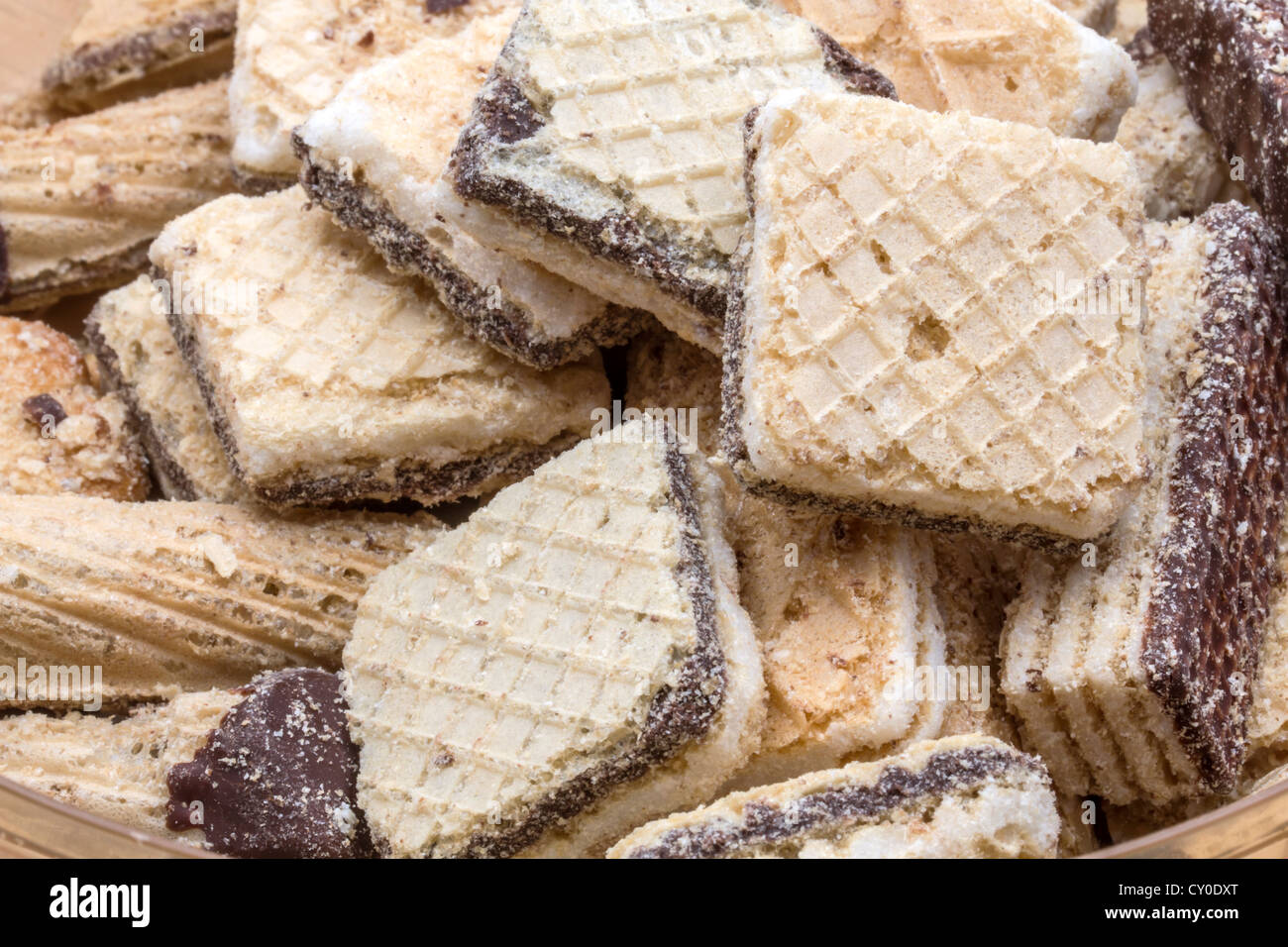 Wafers closeup on white background Stock Photo - Alamy