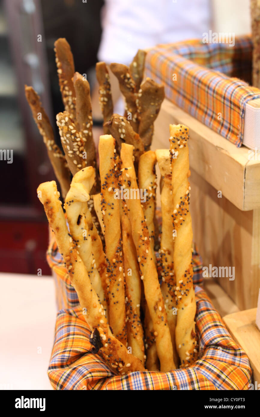 A crispy sticks with sesame on napkin Stock Photo - Alamy