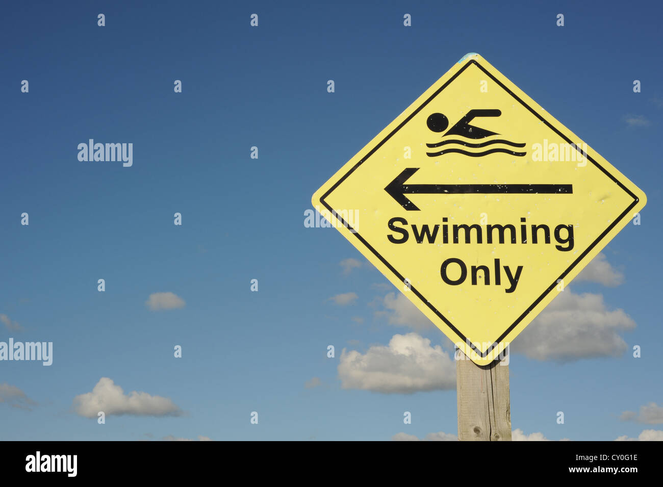 Swimming only sign hi-res stock photography and images - Alamy