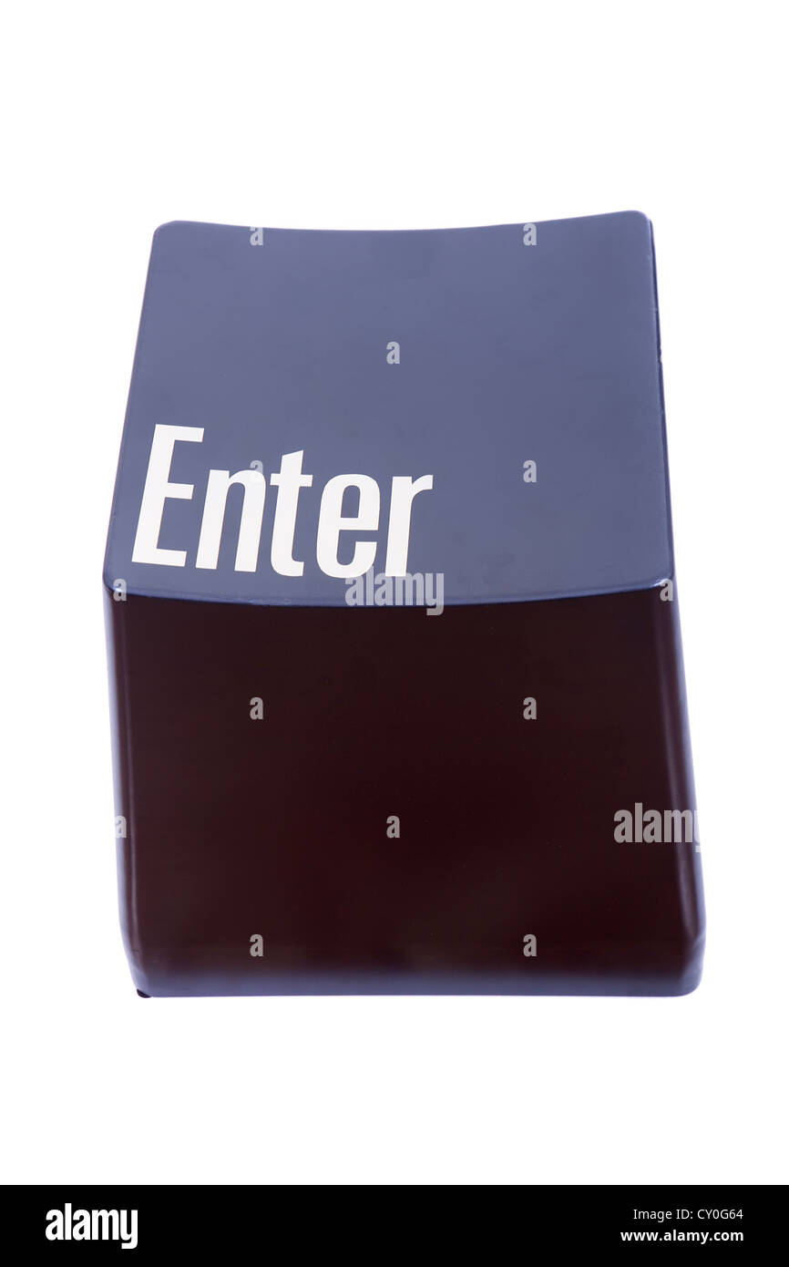 Computer keyboard, Enter, close up isolated on white background Stock ...