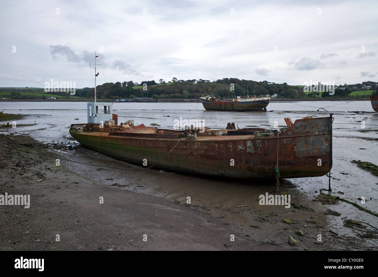 Rusting boats, N Devon, UK Stock Photo - Alamy