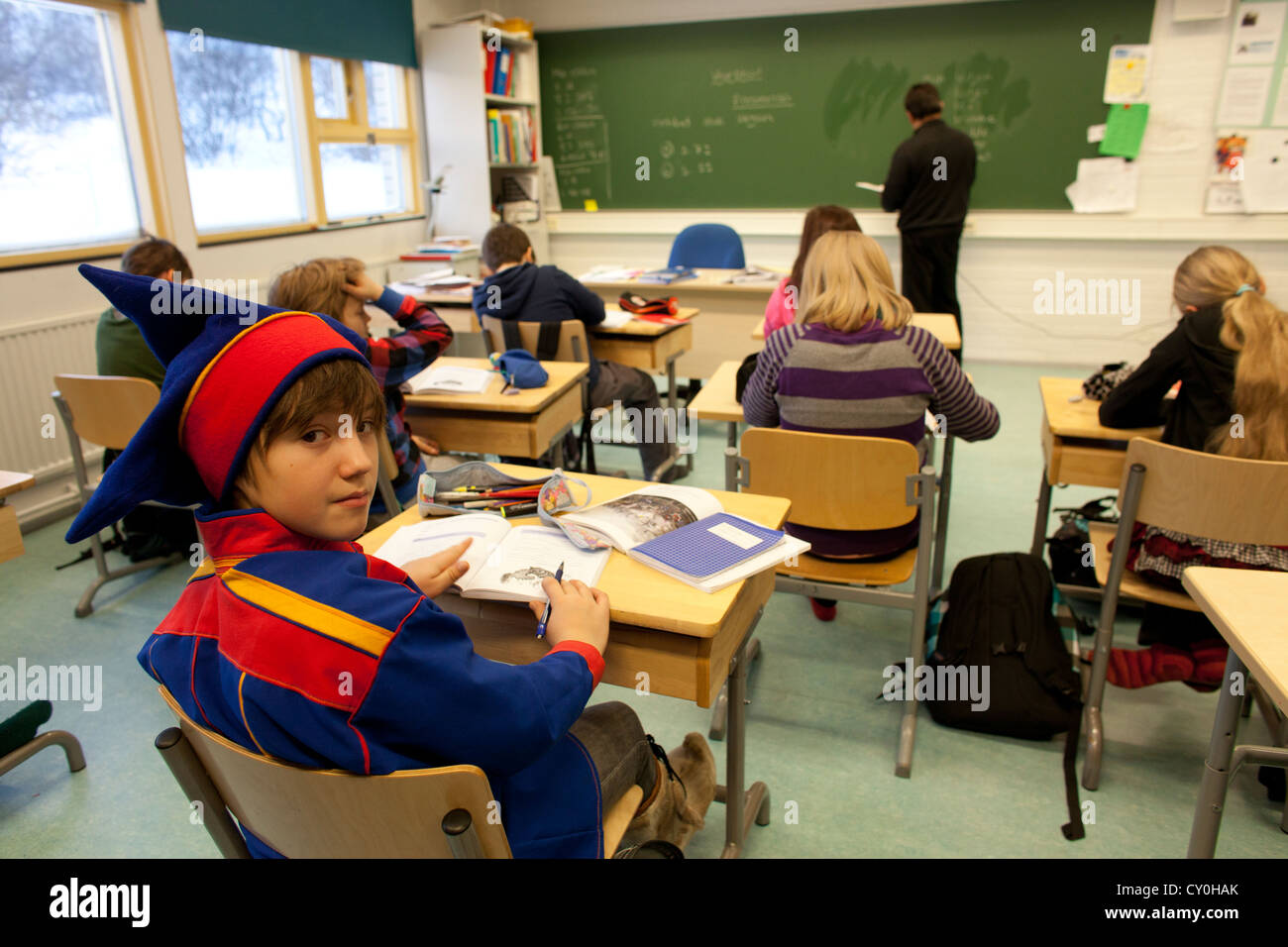 Sami child at school in Northern Finland Stock Photo - Alamy