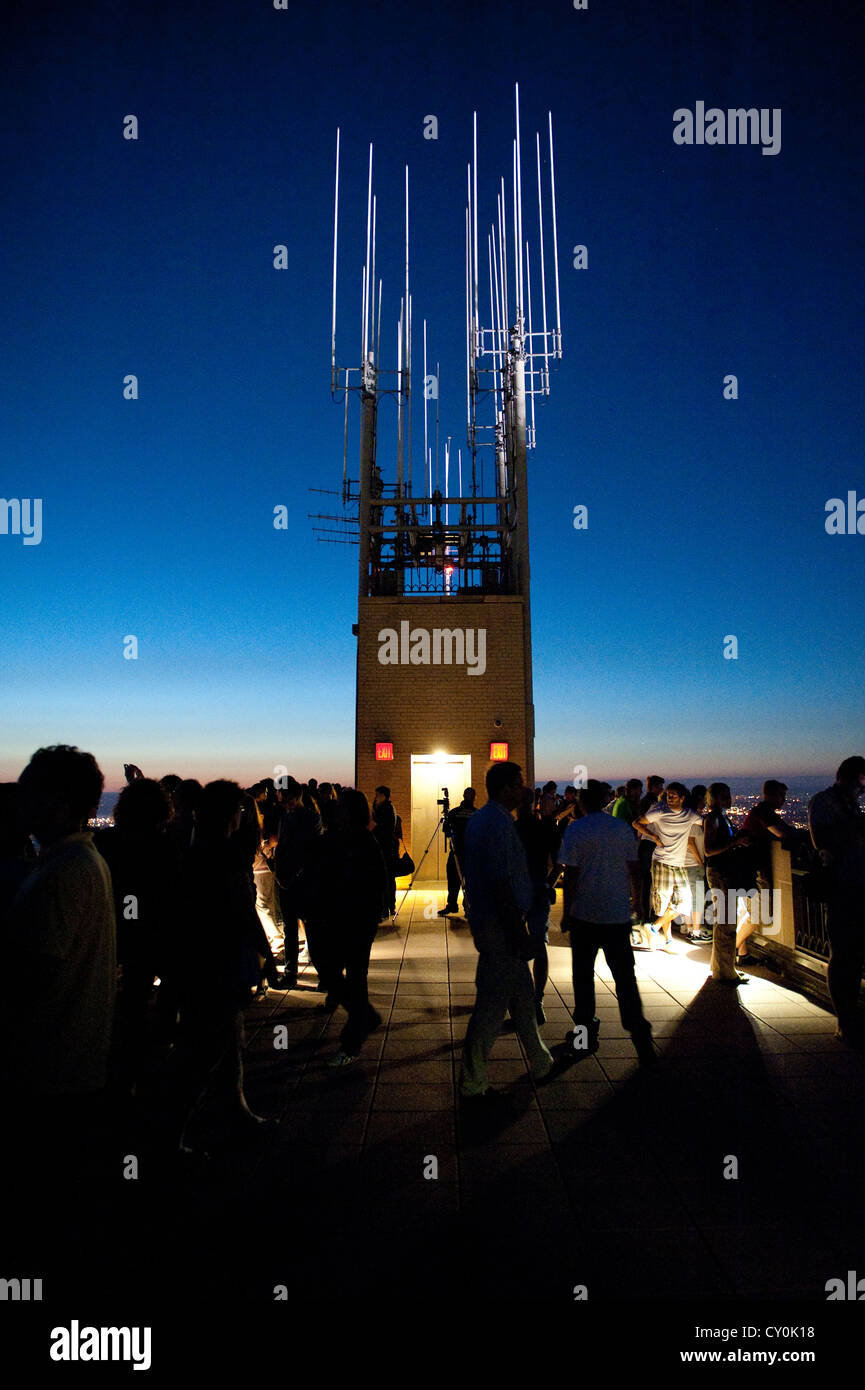The Rockefeller Center Observation Deck at dusk, "Top of the Rock ...