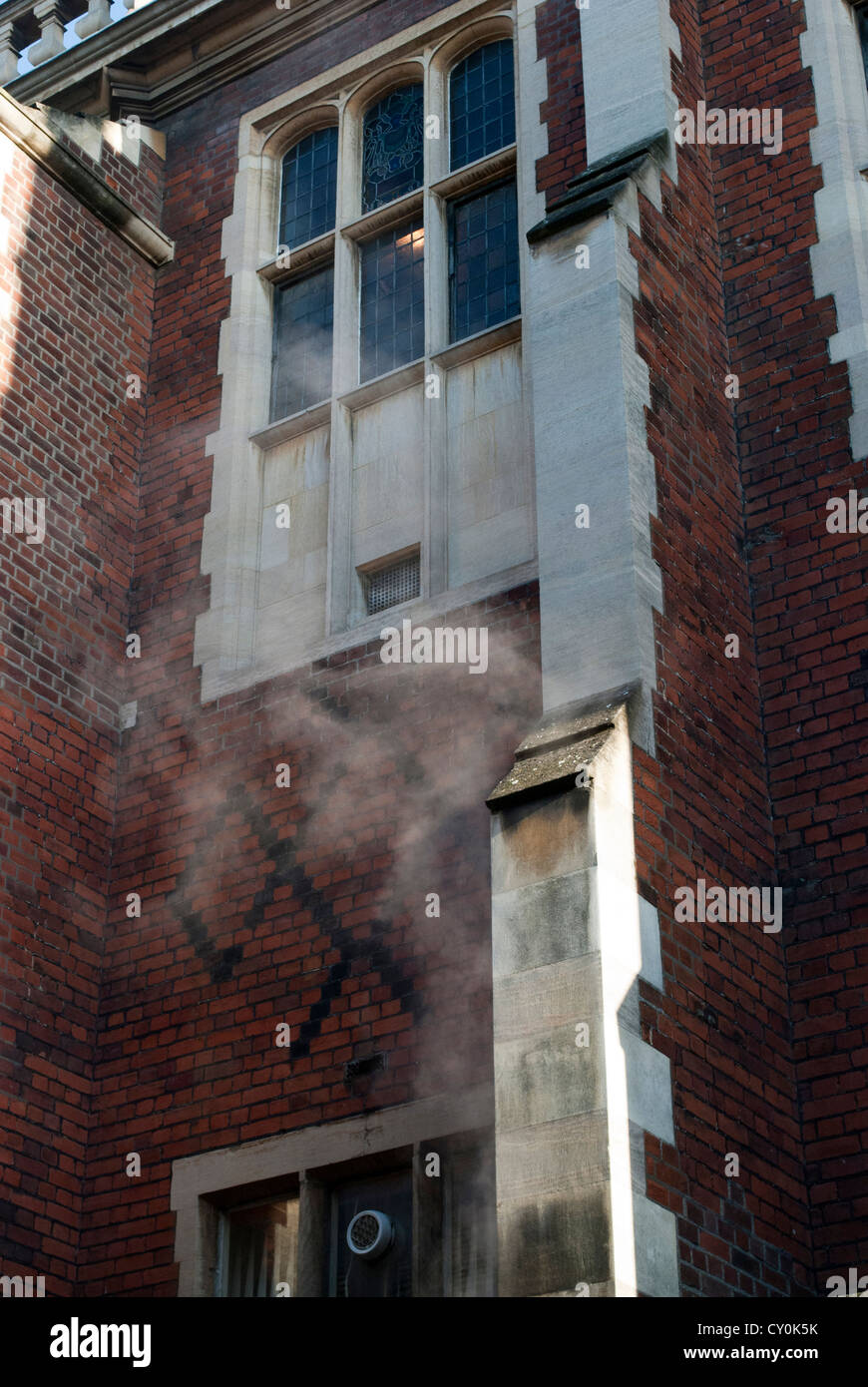 Steam outside a brick building on Trinity Lane Cambridge Stock Photo ...