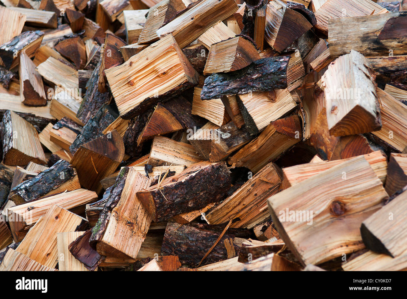 Piles of Chopped Wood Stock Photo - Alamy