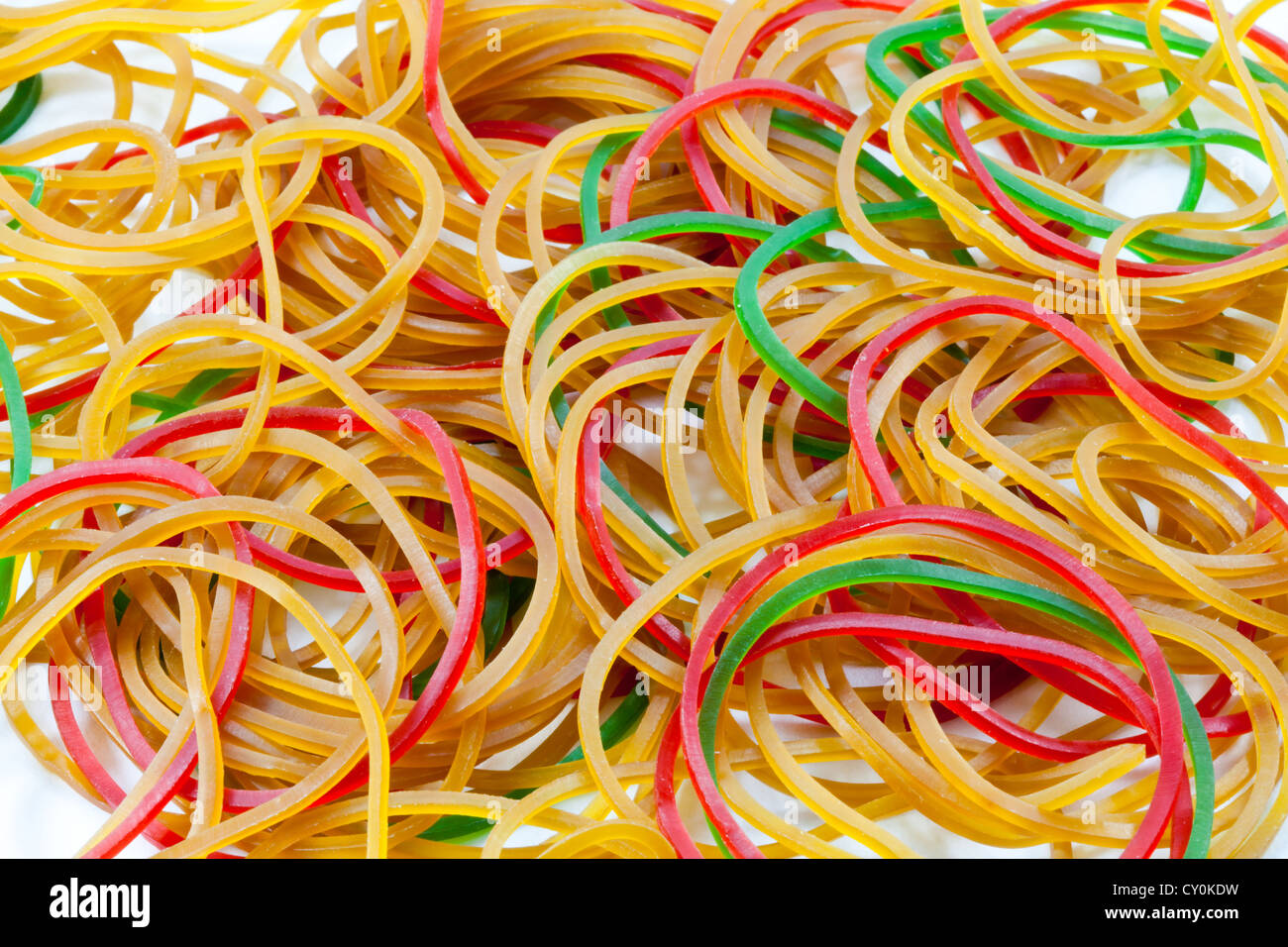 A pile of rubber bands Stock Photo - Alamy