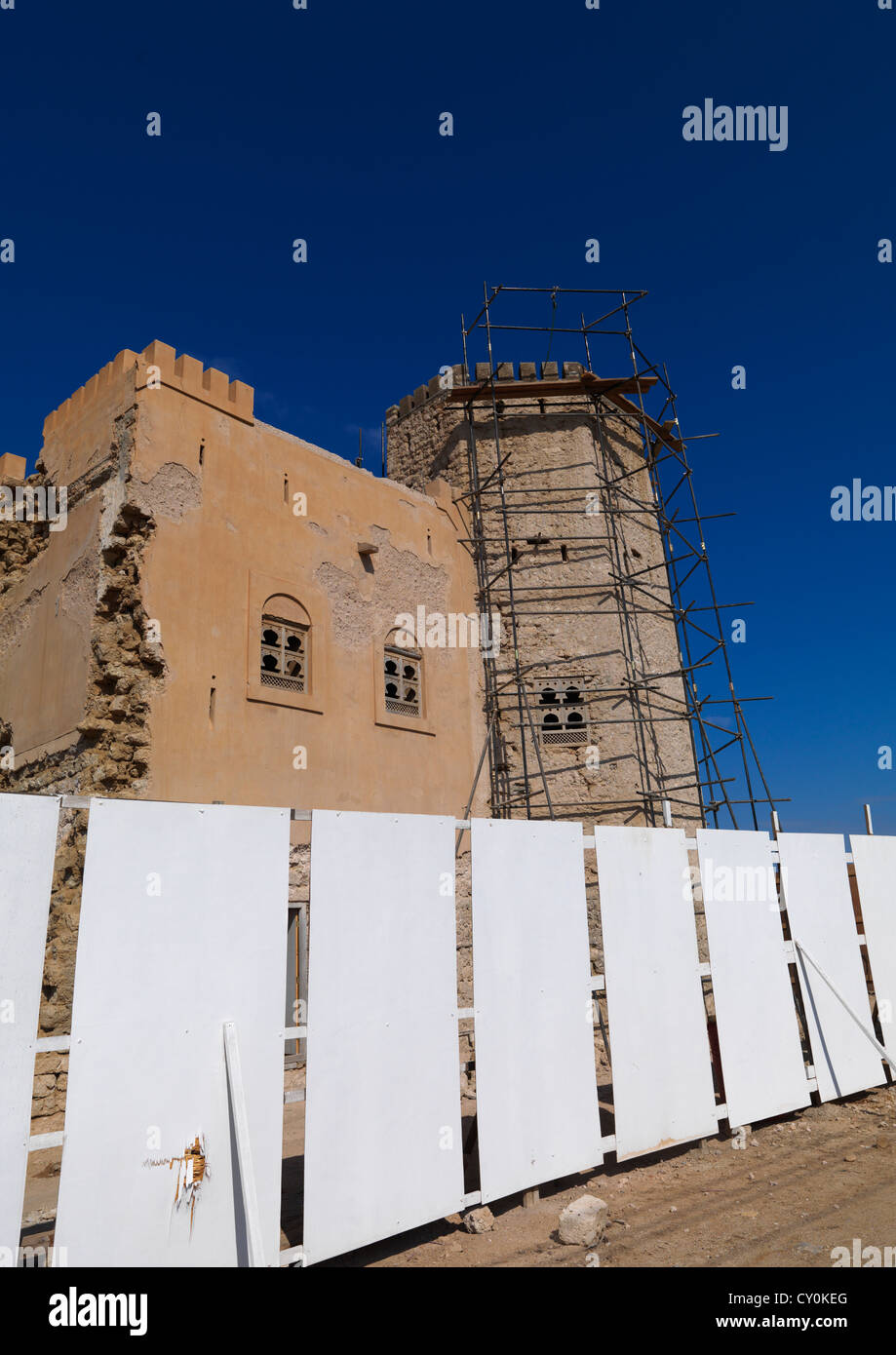 Mirbat Castle Renovation Under Construction, Oman Stock Photo - Alamy