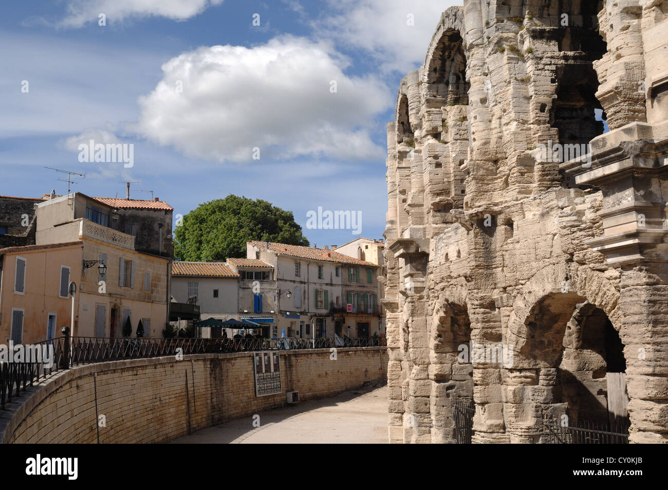 view of the ancient Roman amphitheater in Arles Stock Photo - Alamy
