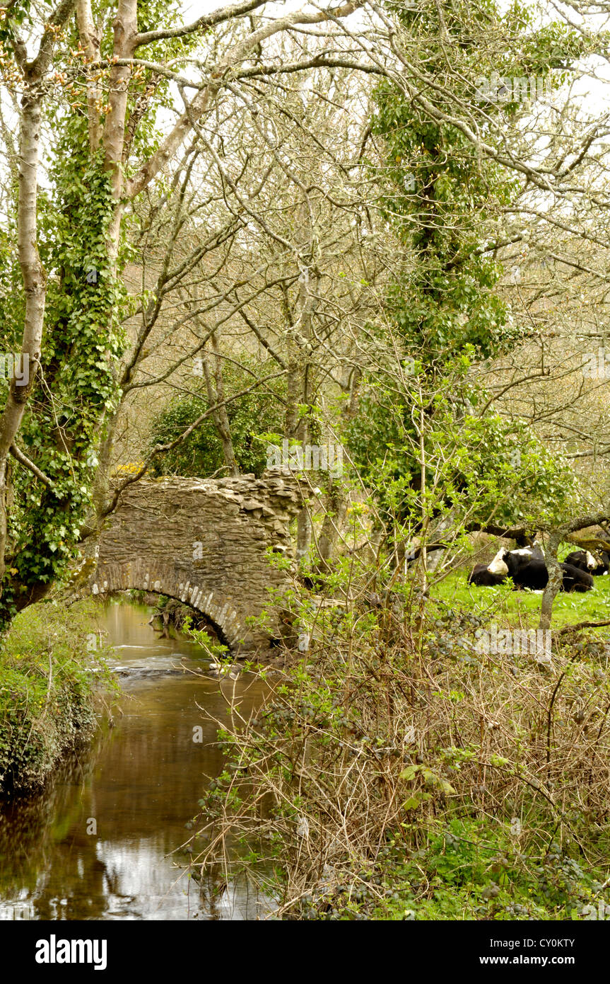 Small Bridge over River Stock Photo - Alamy