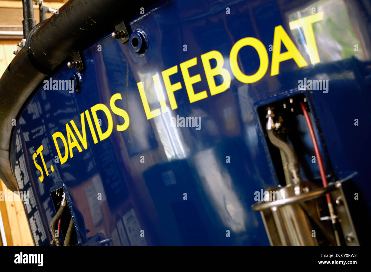 St Davids Lifeboat Sign on Back of Boat Stock Photo - Alamy