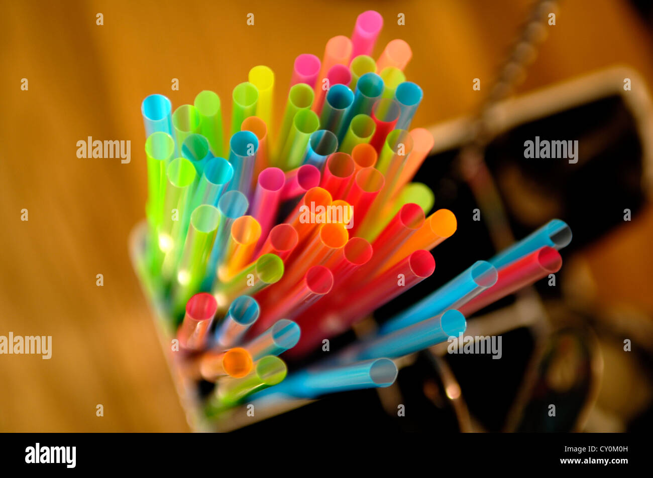 Selection of Colourful Straws Stock Photo - Alamy