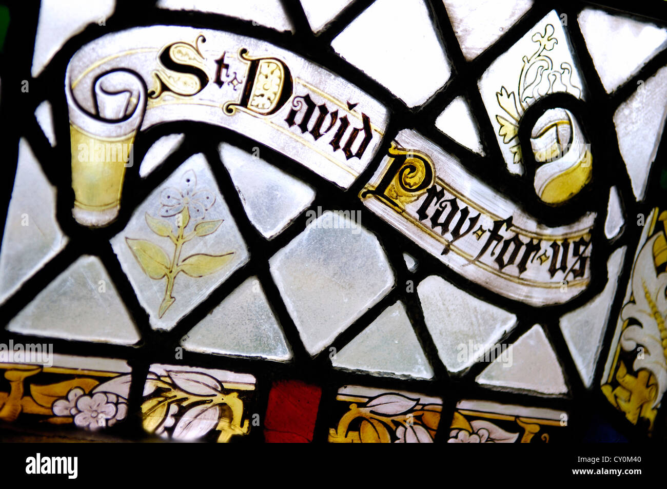 St David Stain Glass Window Stock Photo - Alamy