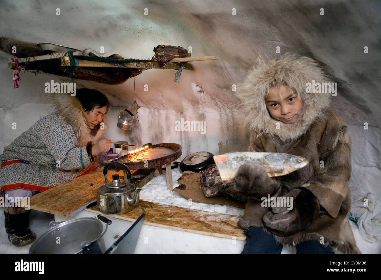 Inuit boy on the North Pole Stock Photo - Alamy