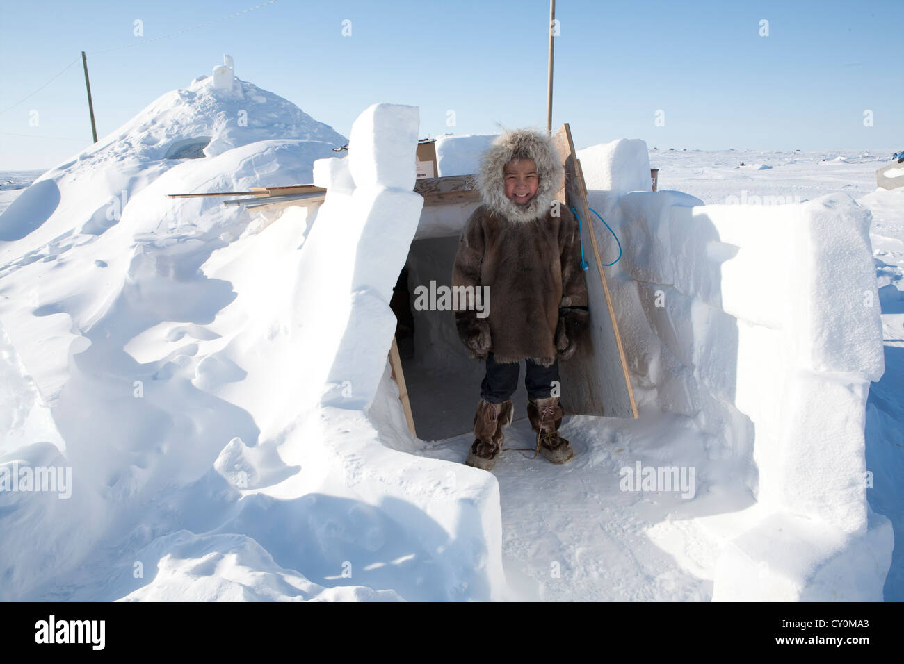 Inuit boy on the North Pole Stock Photo - Alamy