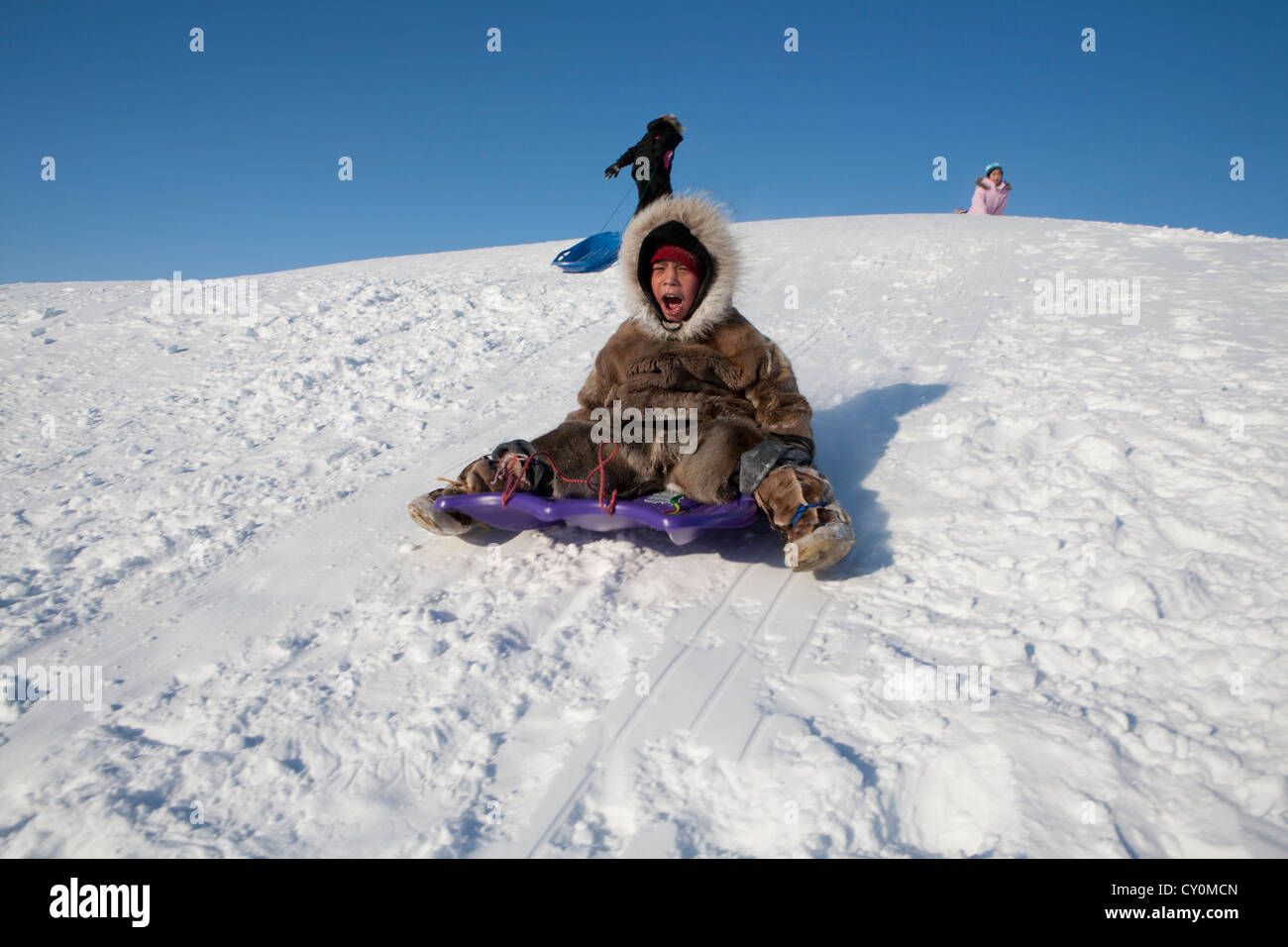 Inuit boy on the North Pole Stock Photo - Alamy
