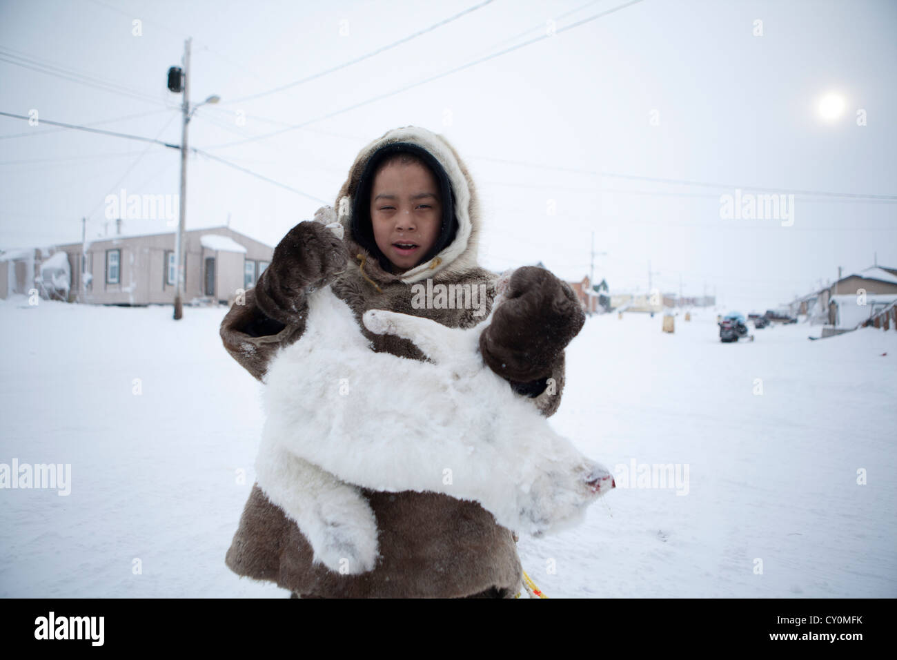Inuit boy on the North Pole Stock Photo - Alamy
