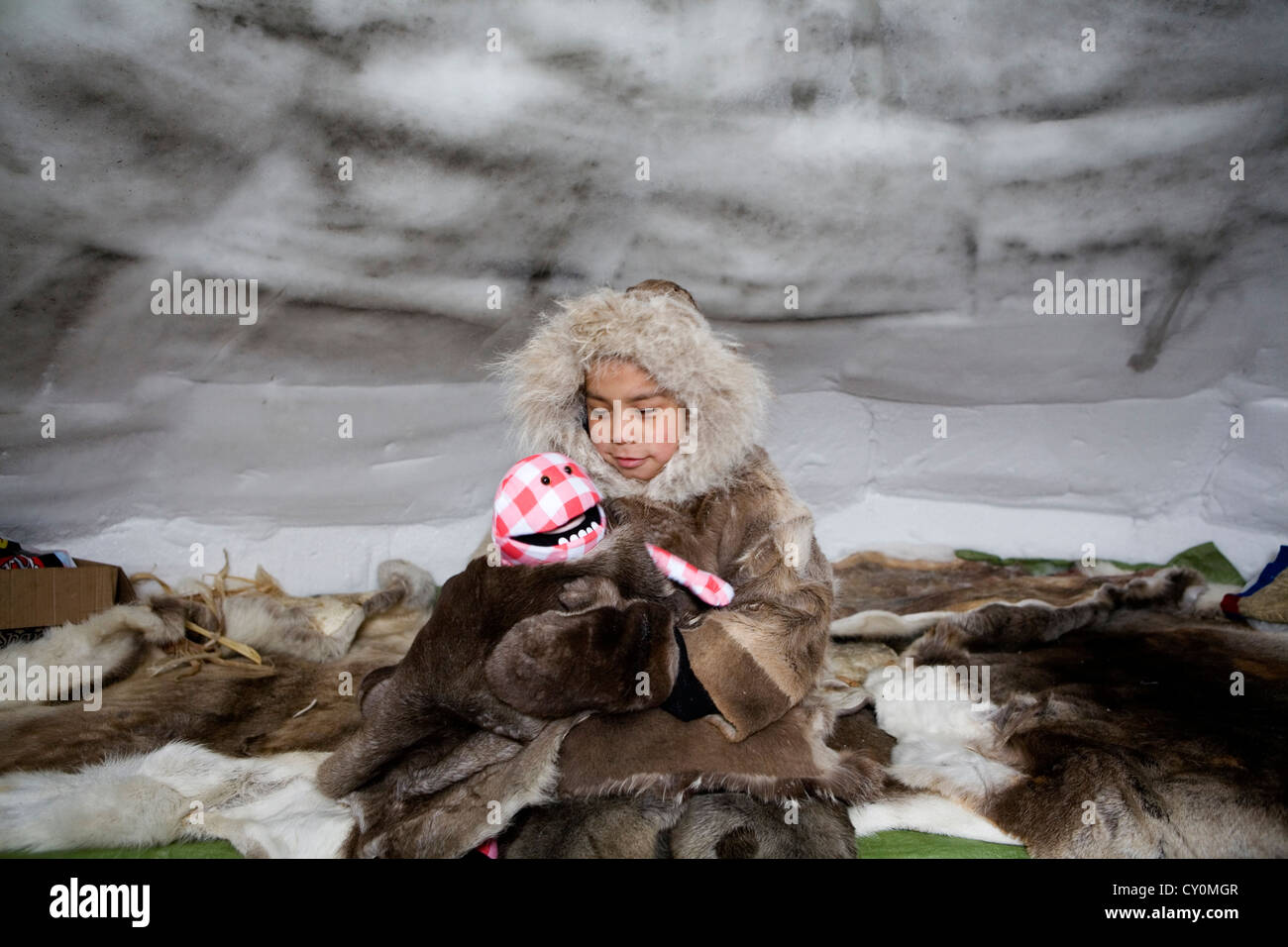 Inuit boy on the North Pole Stock Photo - Alamy