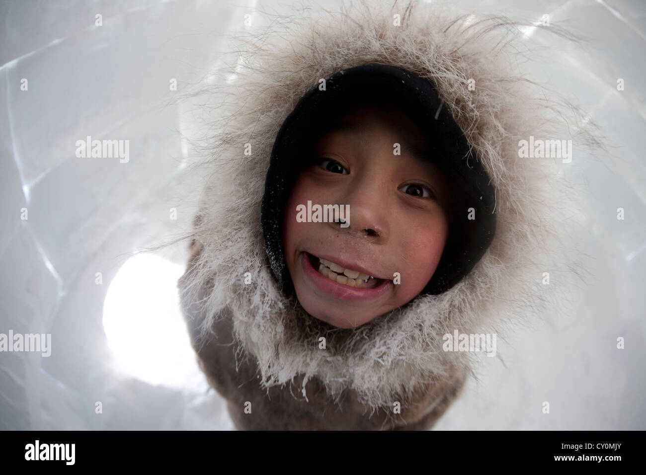 Inuit boy on the North Pole Stock Photo - Alamy