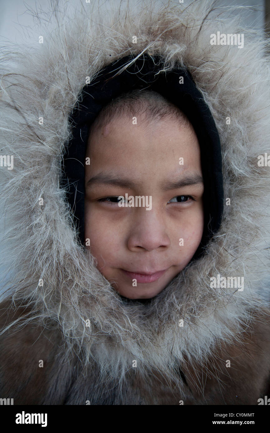 Inuit boy on the North Pole Stock Photo - Alamy
