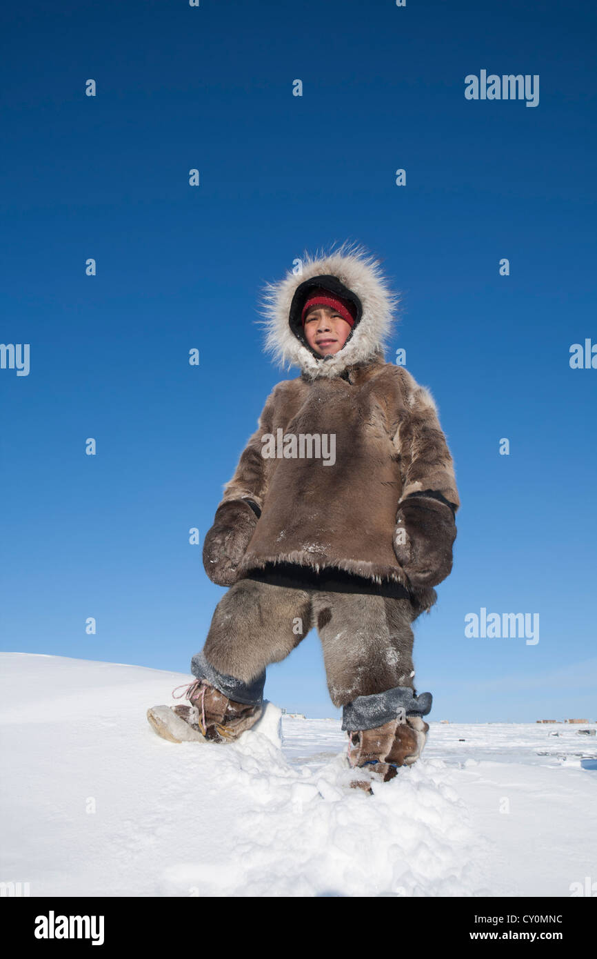 Inuit boy on the North Pole Stock Photo - Alamy