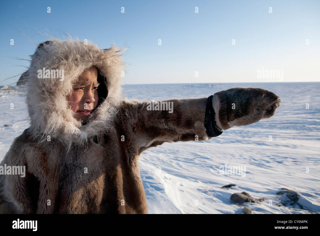 Inuit boy on the North Pole Stock Photo - Alamy