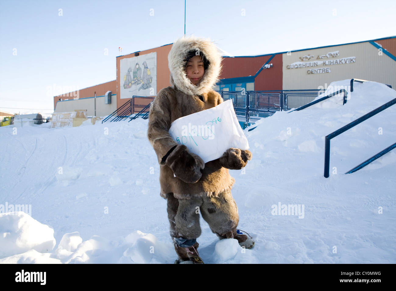 Inuit boy on the North Pole Stock Photo - Alamy