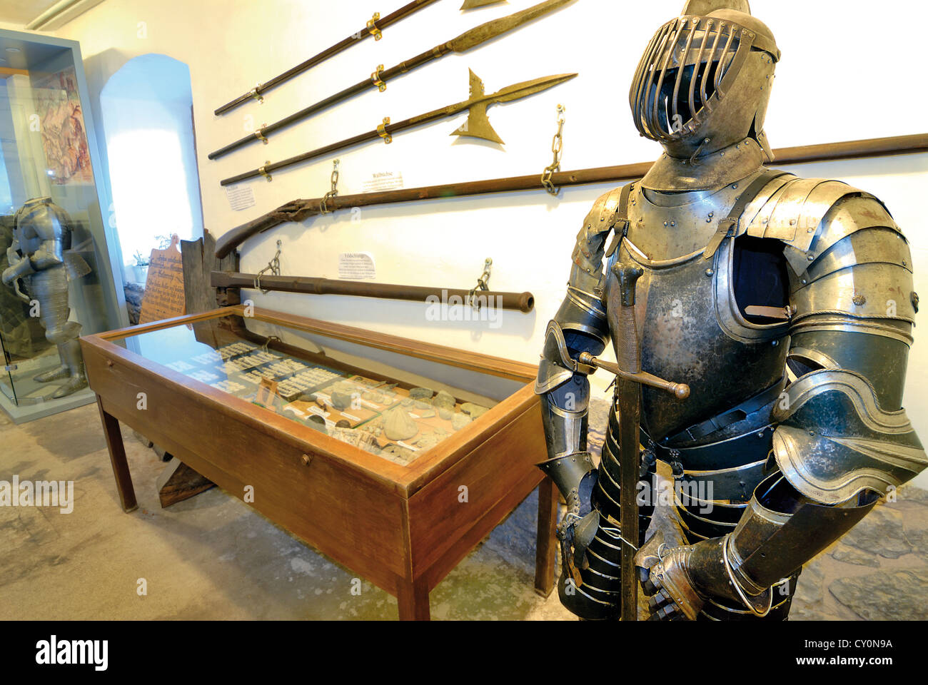 Germany: Knight´s armor in the museum of castle Hornberg in ...
